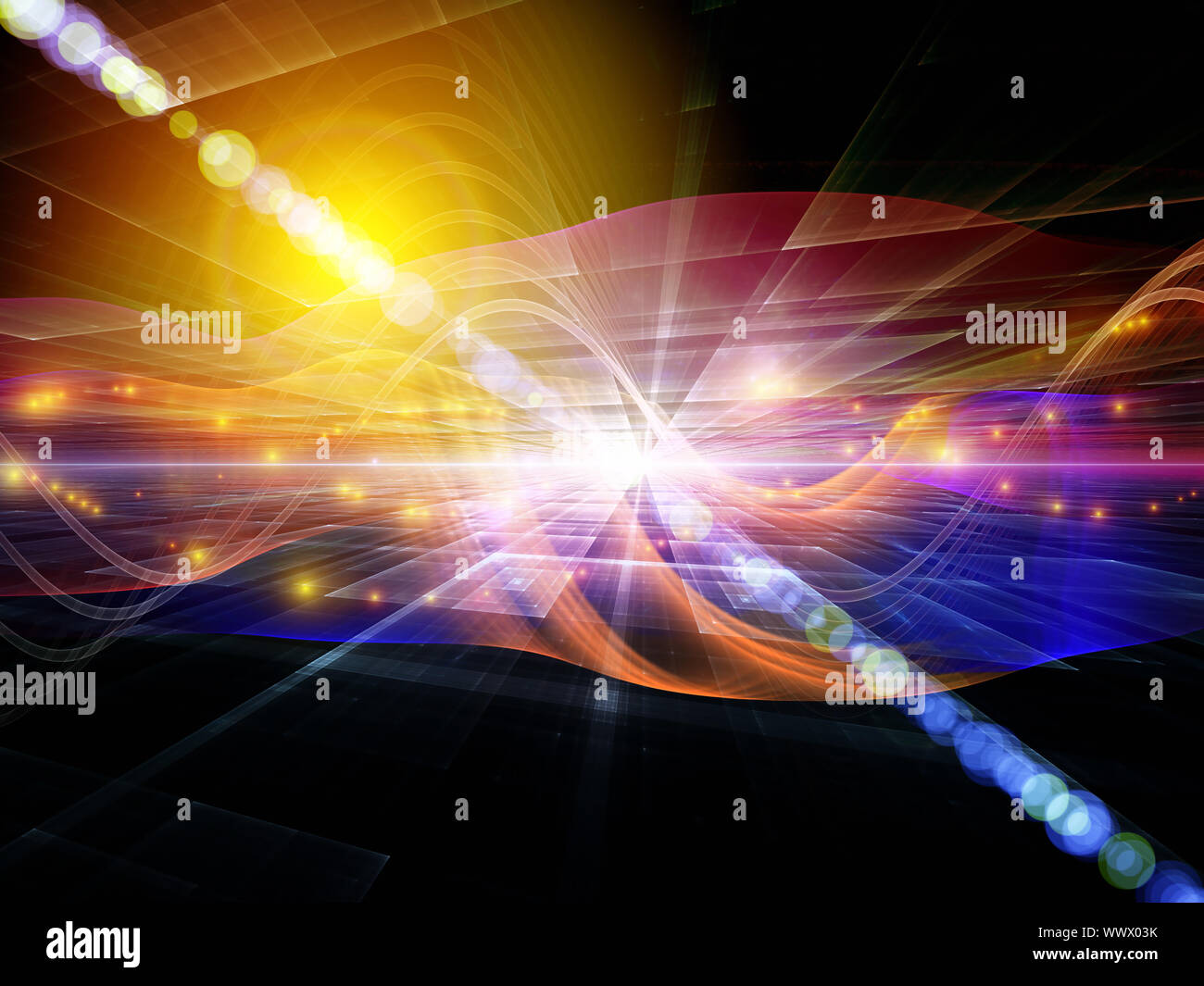 Composition of abstract sine waves and design elements on the subject ...