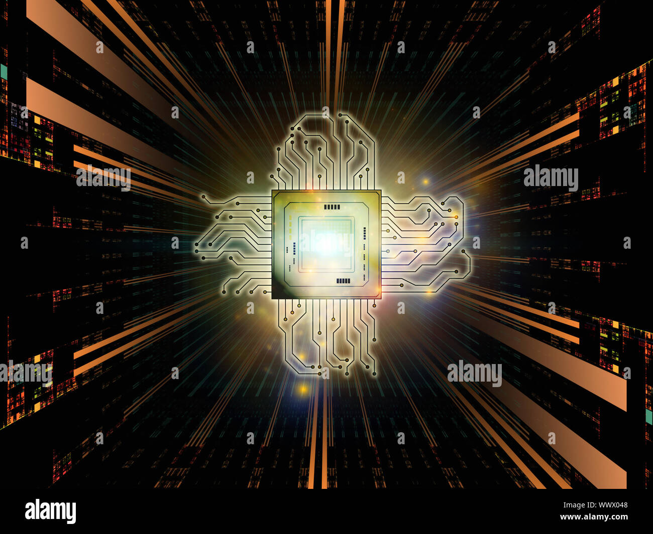 Backdrop of technology and abstract design elements on the subject of ...