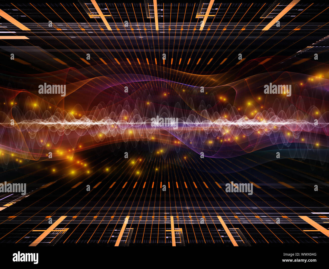 Composition of abstract sine waves and design elements suitable as a ...