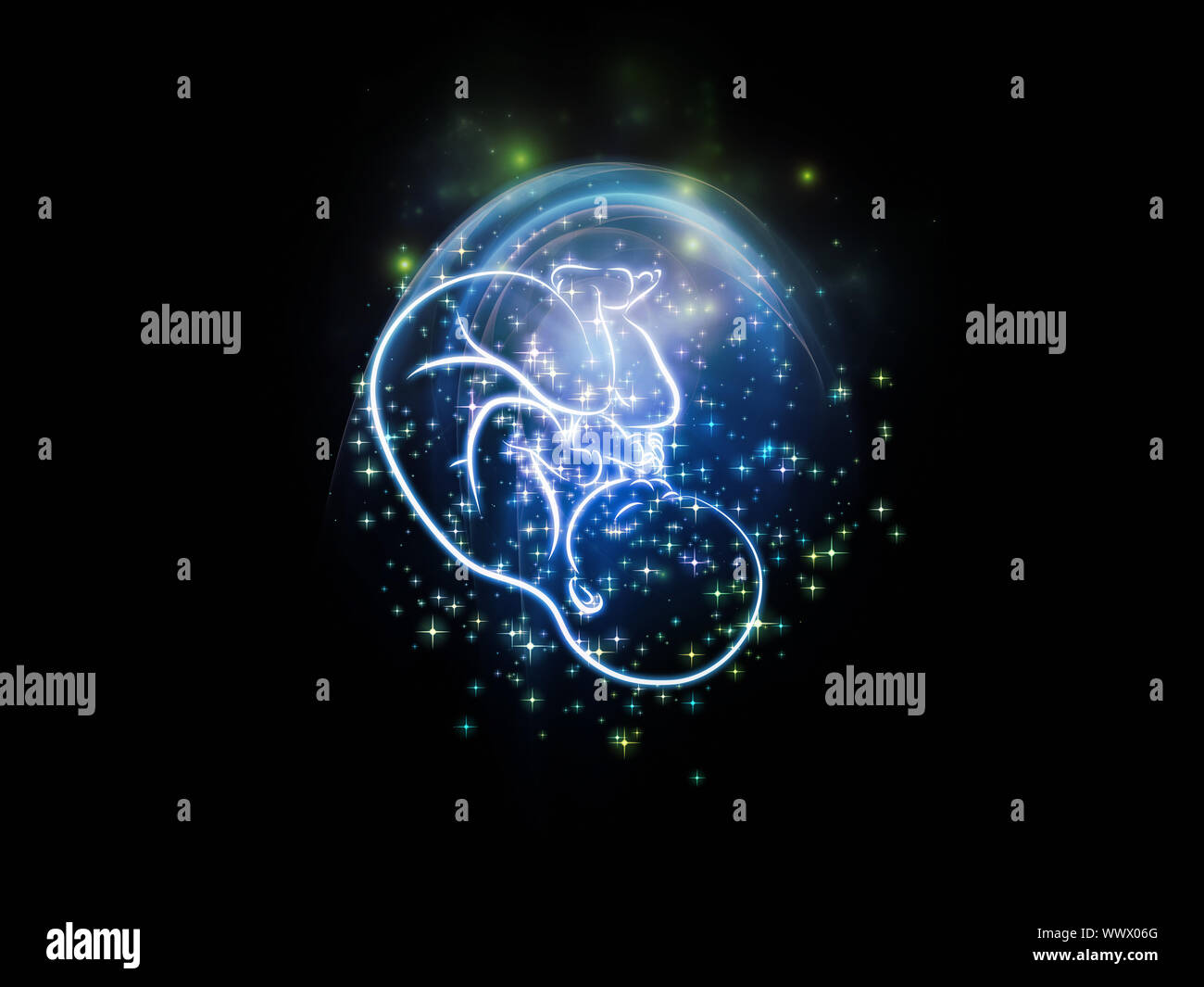 Abstract design made of drawing of a child and abstract design elements ...