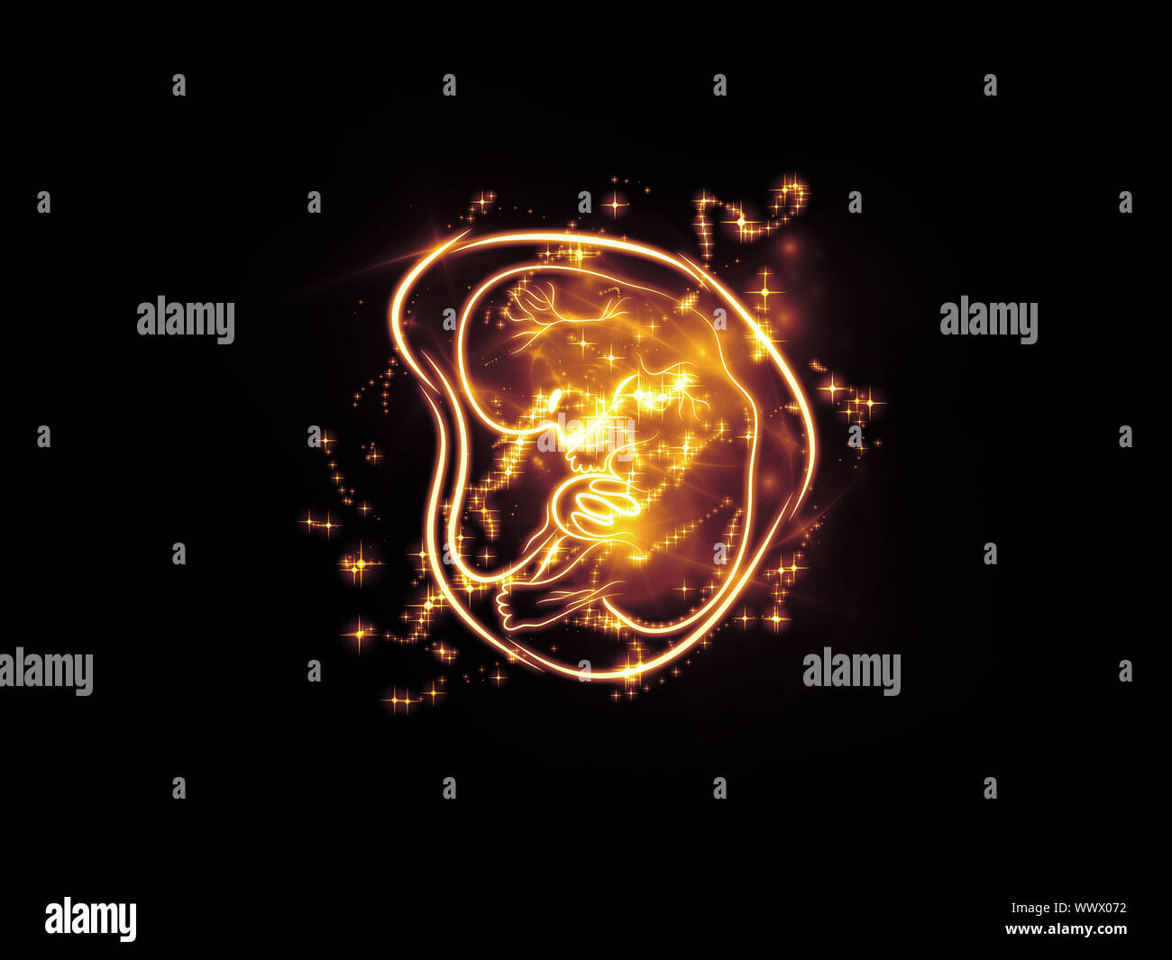 Visually attractive backdrop made of drawing of a fetus and abstract ...