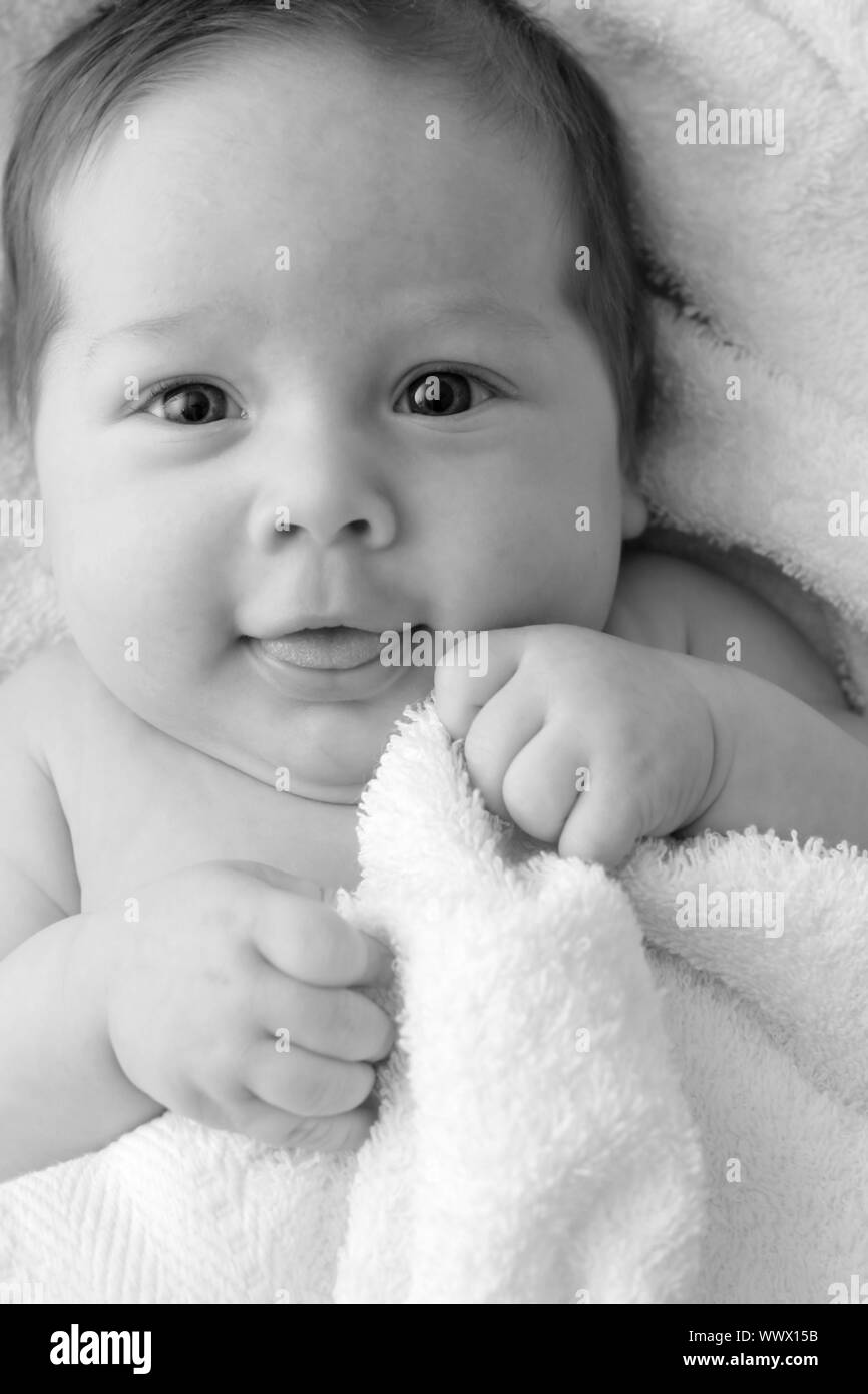 Child smiling head Black and White Stock Photos & Images - Alamy