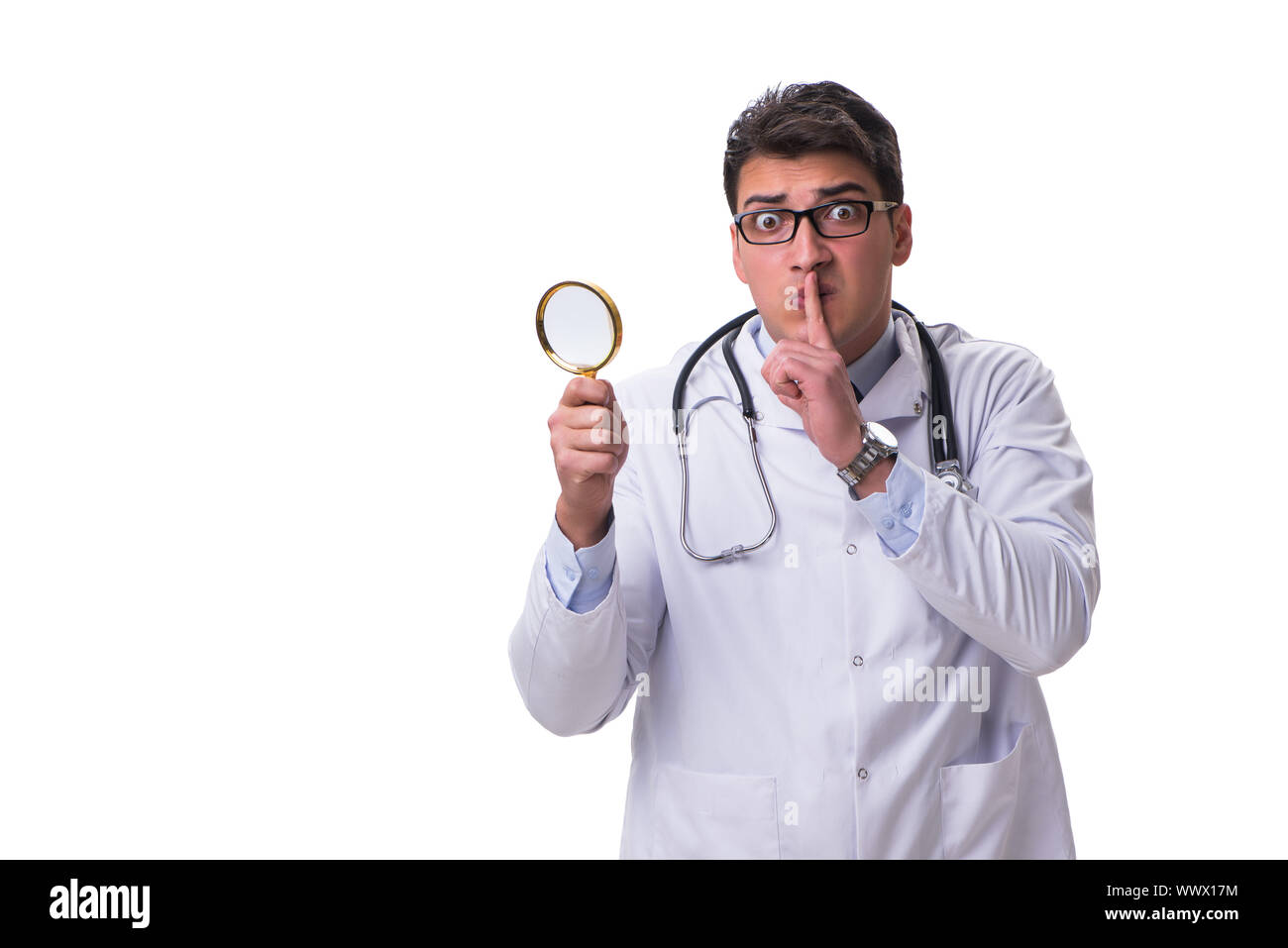 Magnifying glass doctor searching hi-res stock photography and images ...