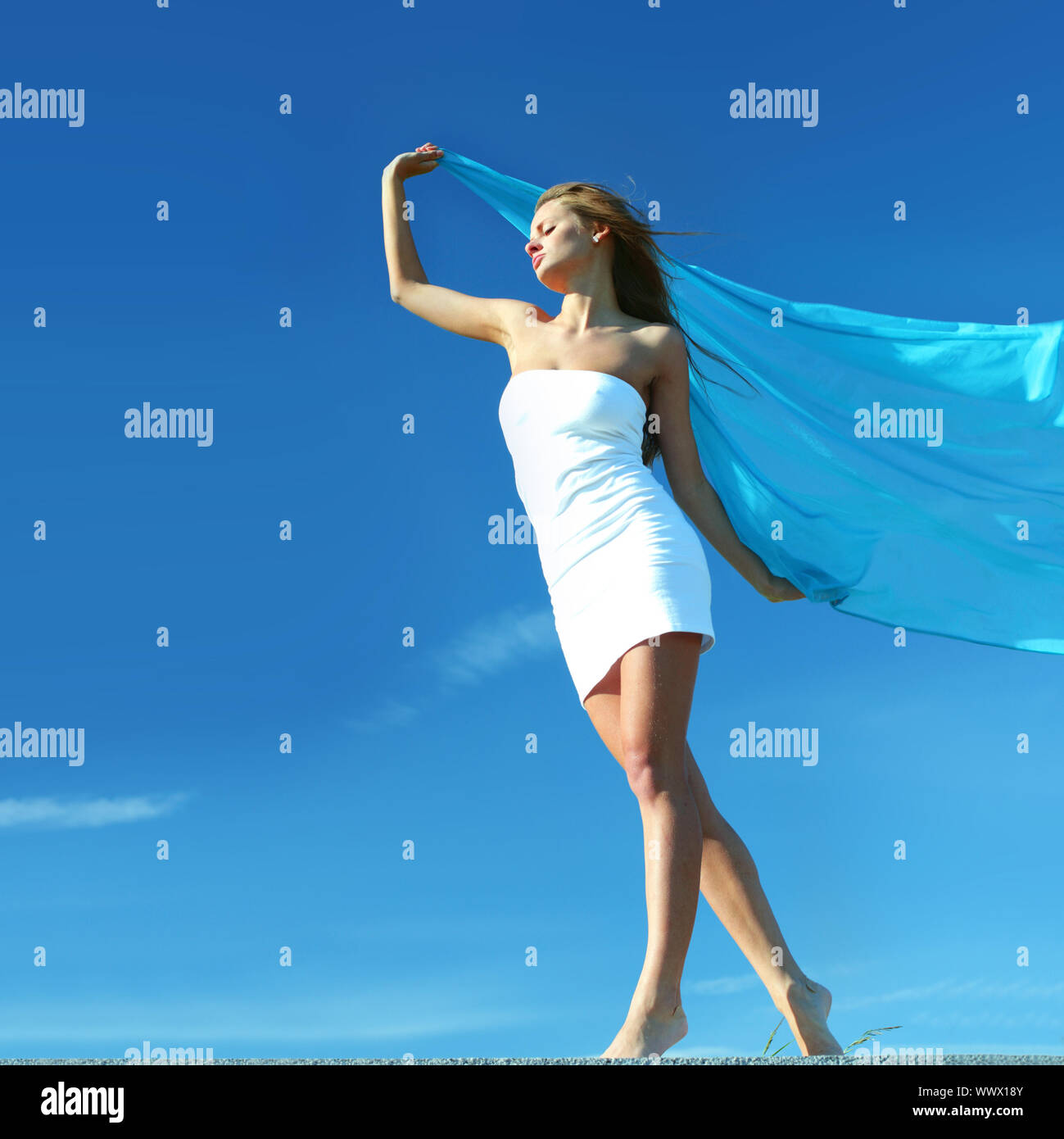 fly girl in the sky freedom concept Stock Photo - Alamy