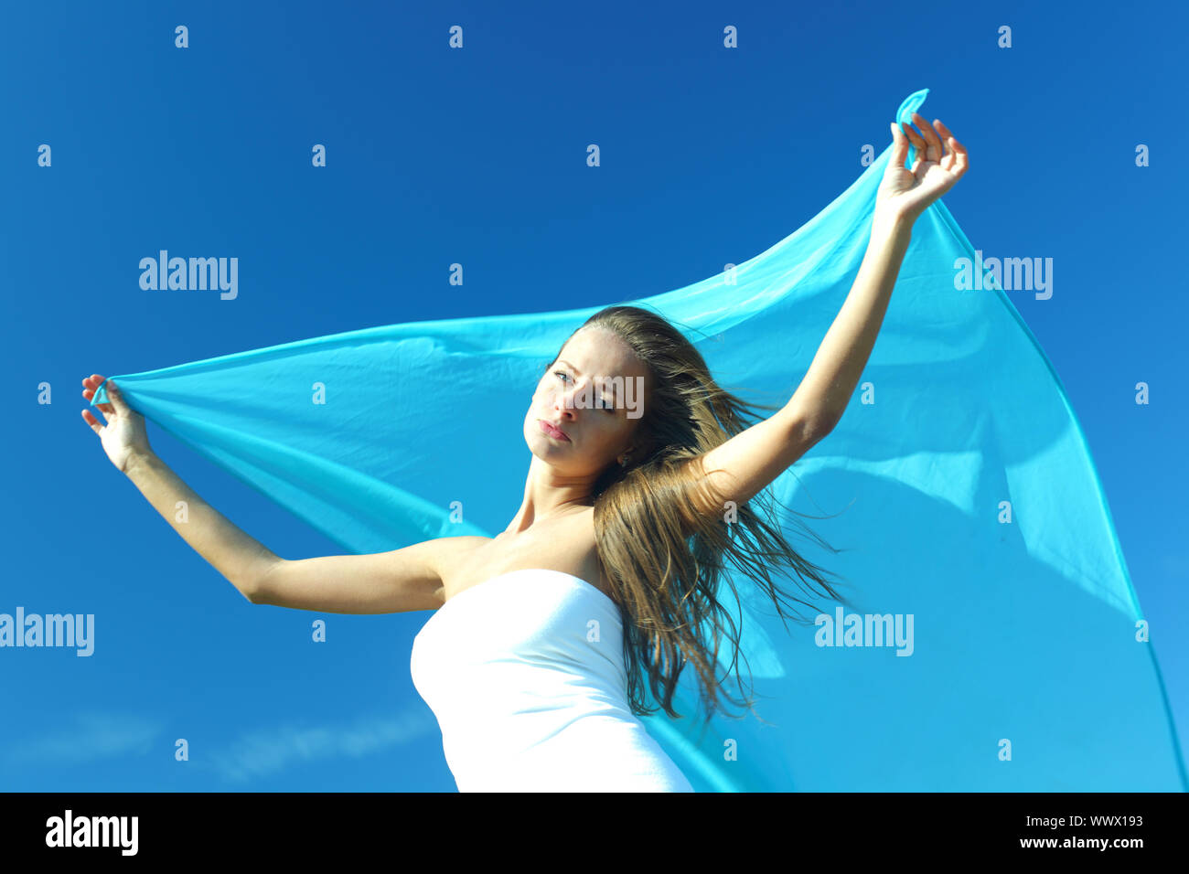 fly girl in the sky freedom concept Stock Photo - Alamy