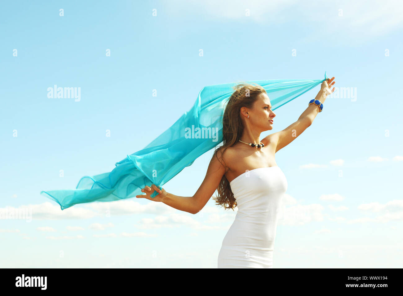 fly girl in the sky freedom concept Stock Photo - Alamy