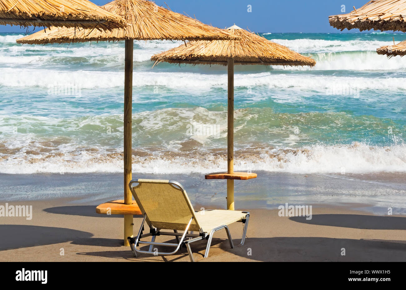 Land sea beach during the storm. Reference picture Stock Photo - Alamy
