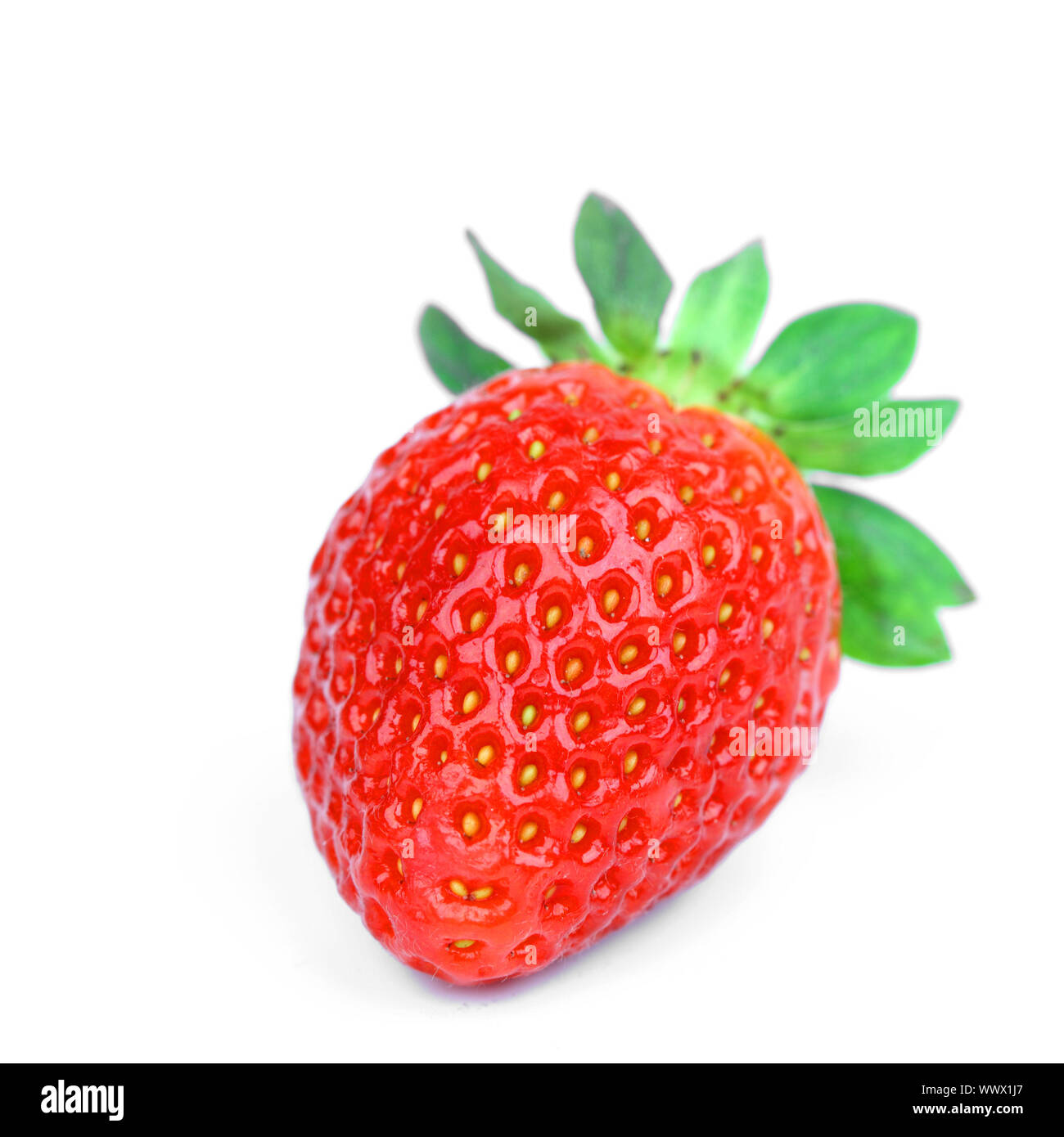 one strawberry isolated on white Stock Photo - Alamy