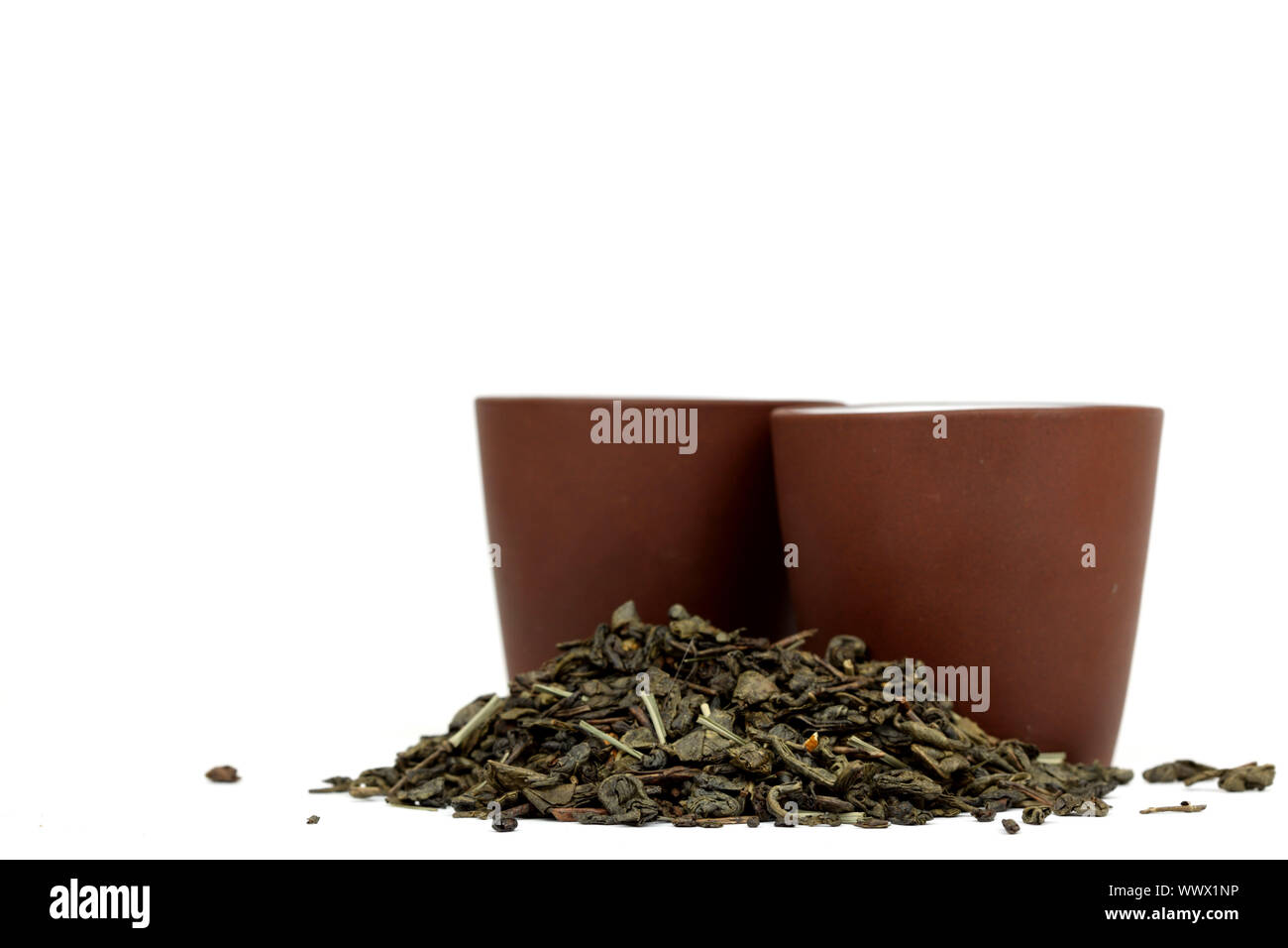 green tea isolated on white background Stock Photo - Alamy