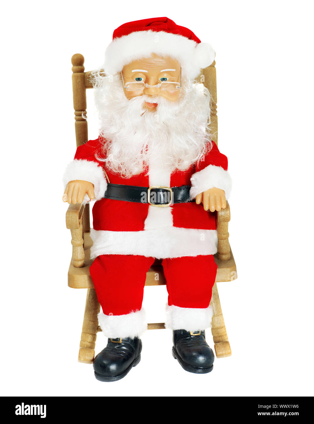 Santa Claus in chair figurine, isolated on white Stock Photo - Alamy