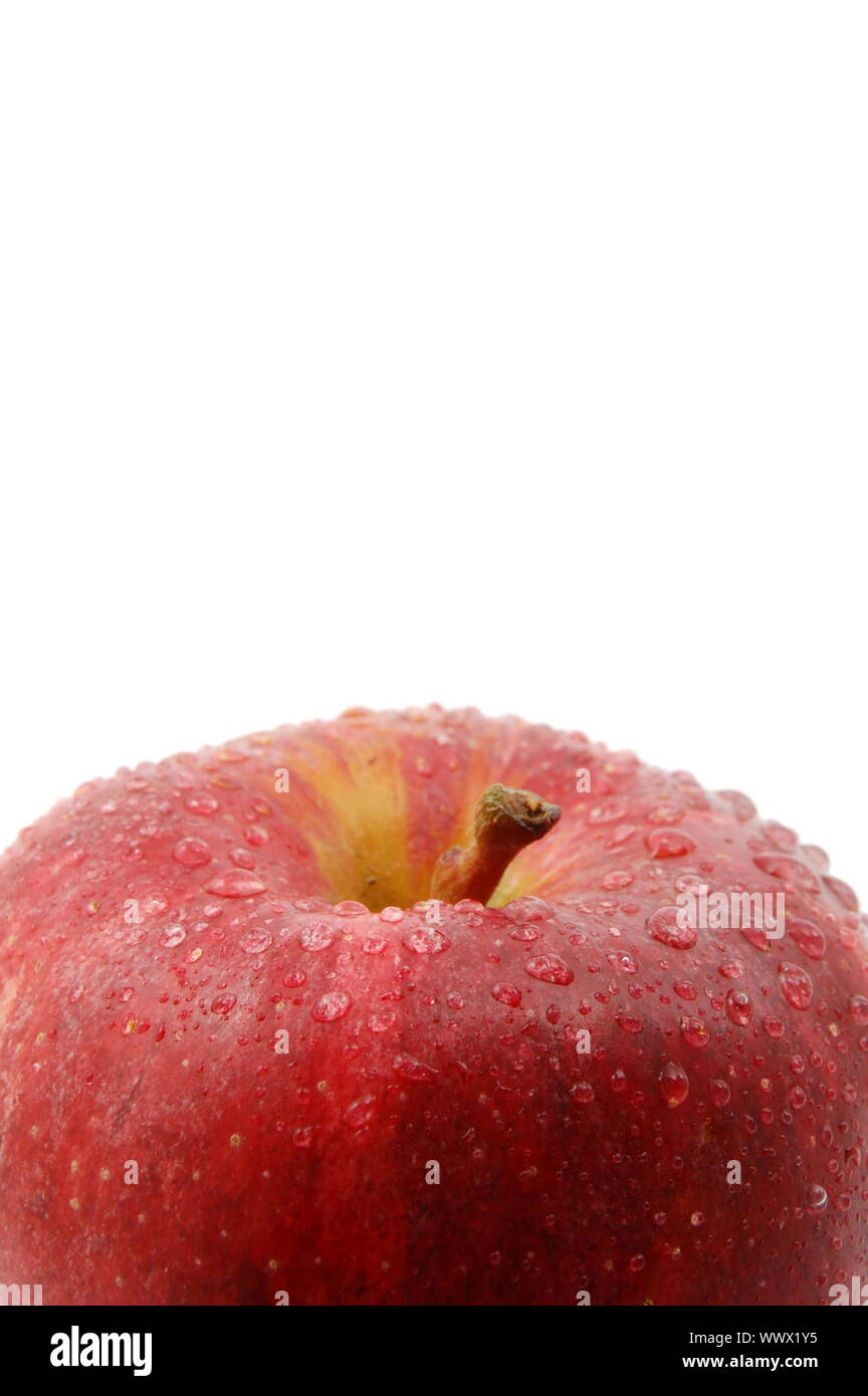 fresh red apple with water drops isolated on white background Stock ...