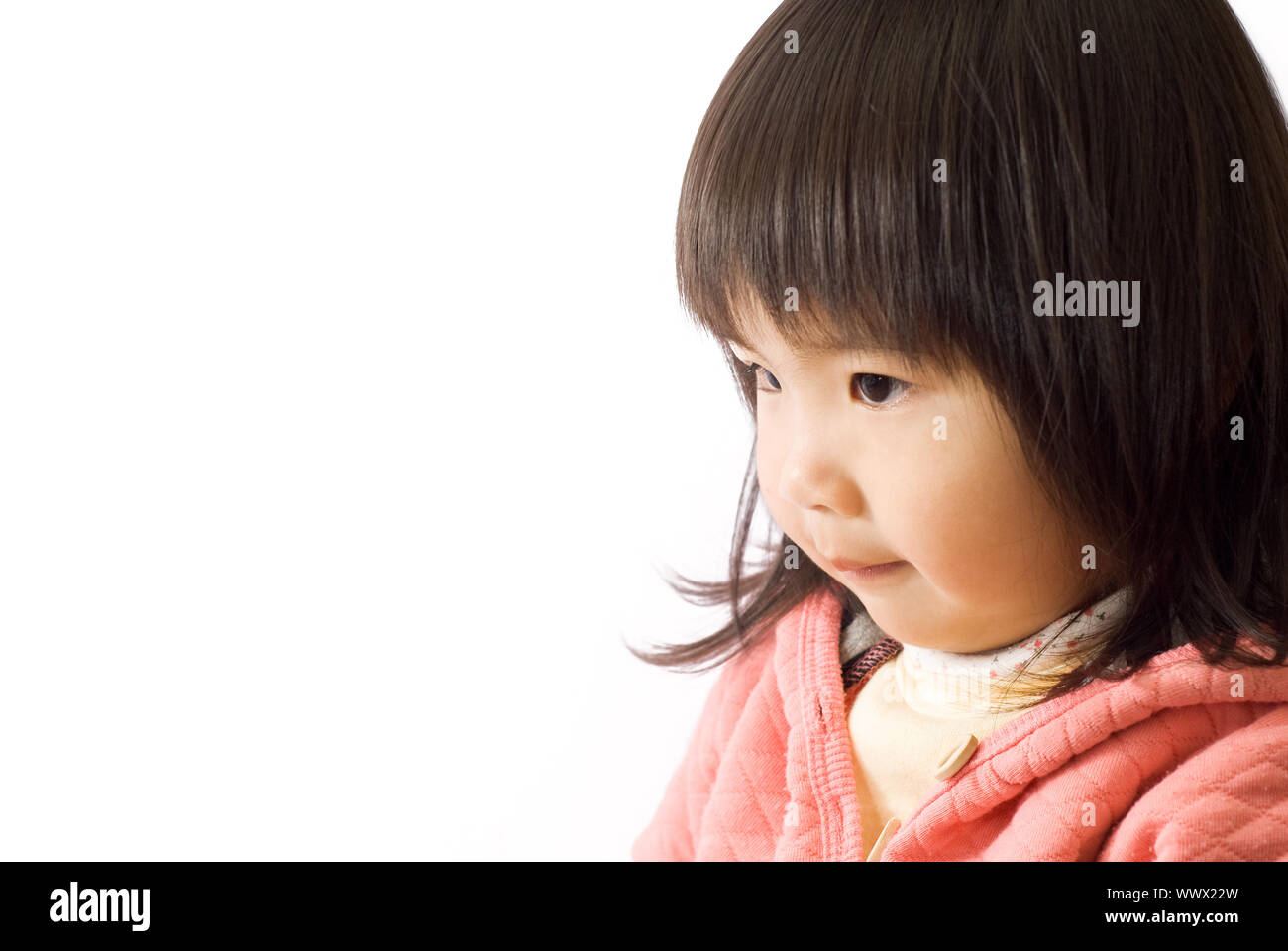 Asian kid portrait with thinking express and cute face Stock Photo - Alamy