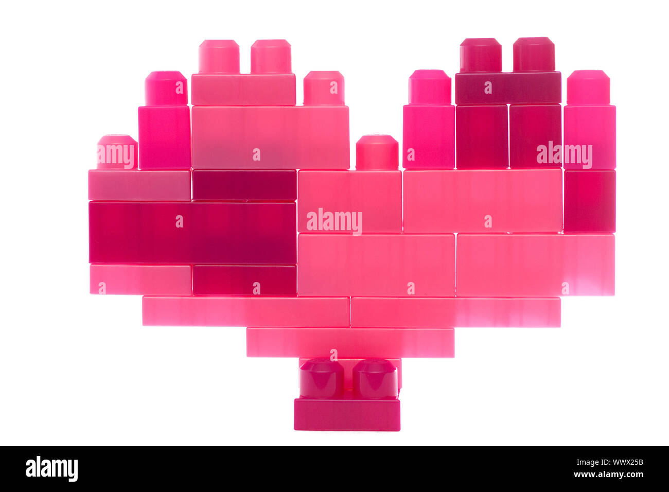 Valentine`s brick-build heart. Isolated on white background Stock Photo ...
