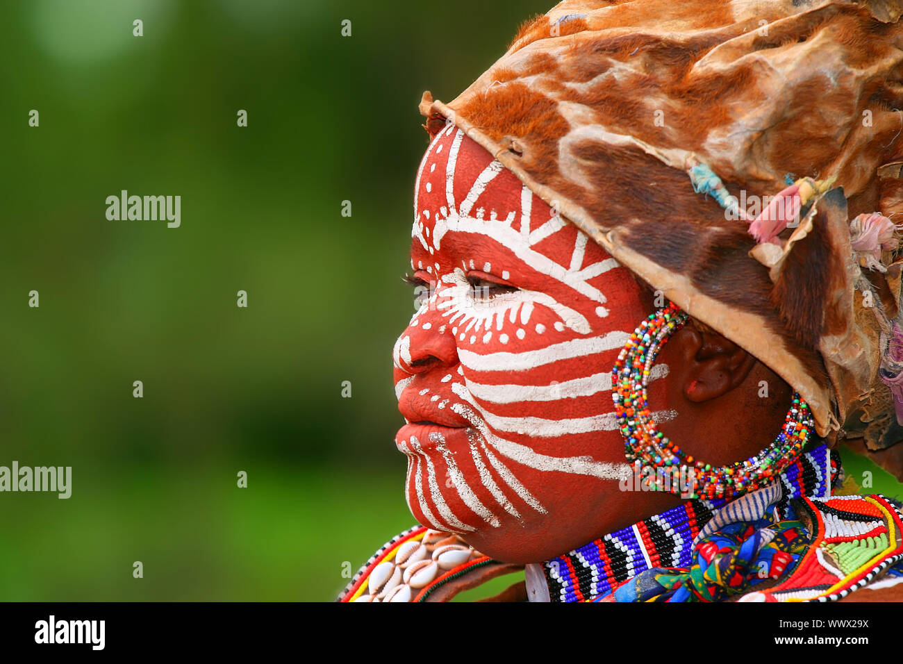Portrait of an African woman with traditionally painted face Stock ...