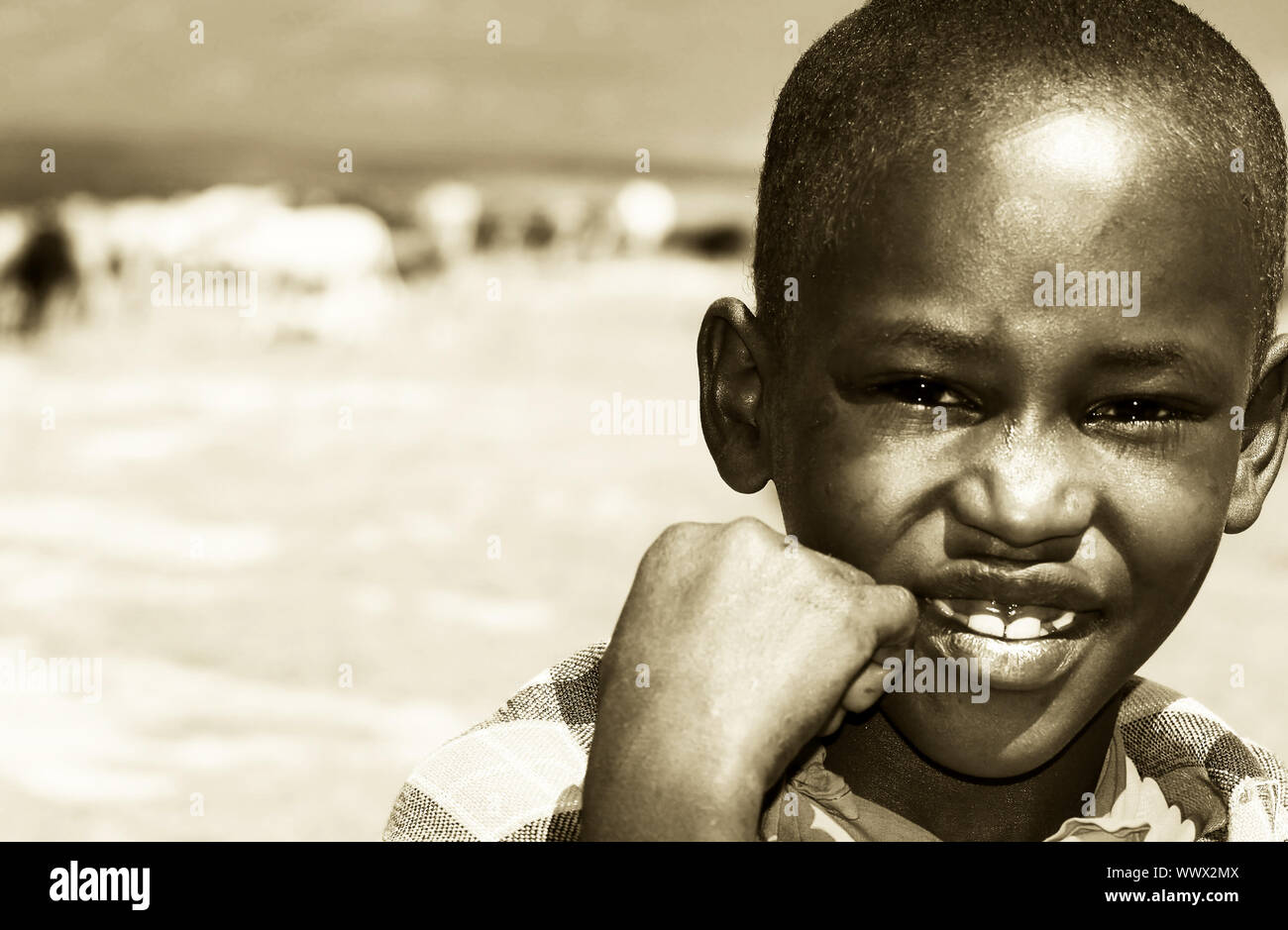 Portrait of African kid smiling, Masai Mara, Kenya Stock Photo - Alamy