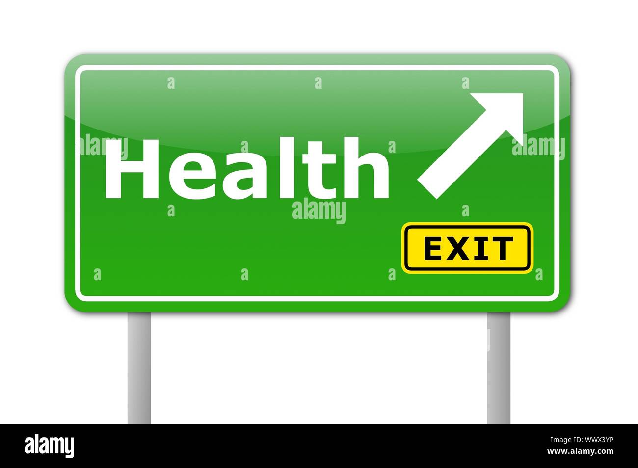 health concept with road sign showing healthy lifestyle Stock Photo - Alamy