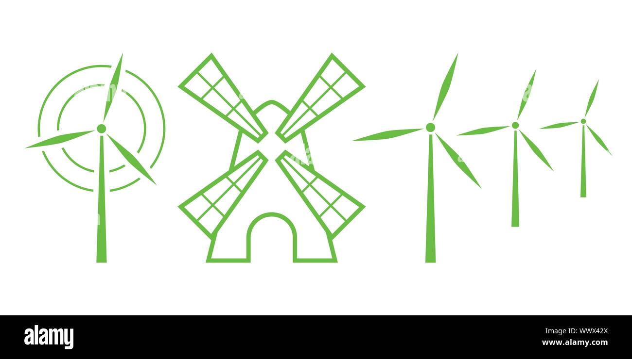 Wind farm 5 windmills Stock Vector Images - Alamy