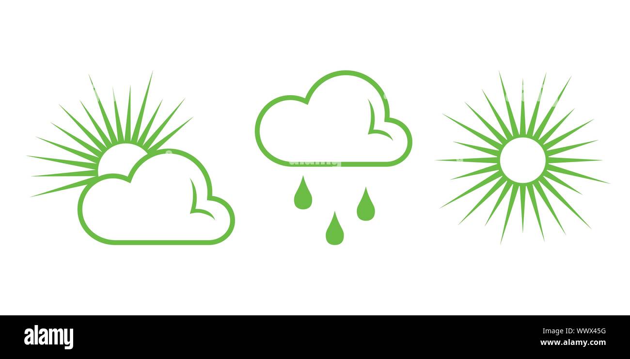 Green Nature Icons. Part 8 - Weather Stock Vector Image & Art - Alamy