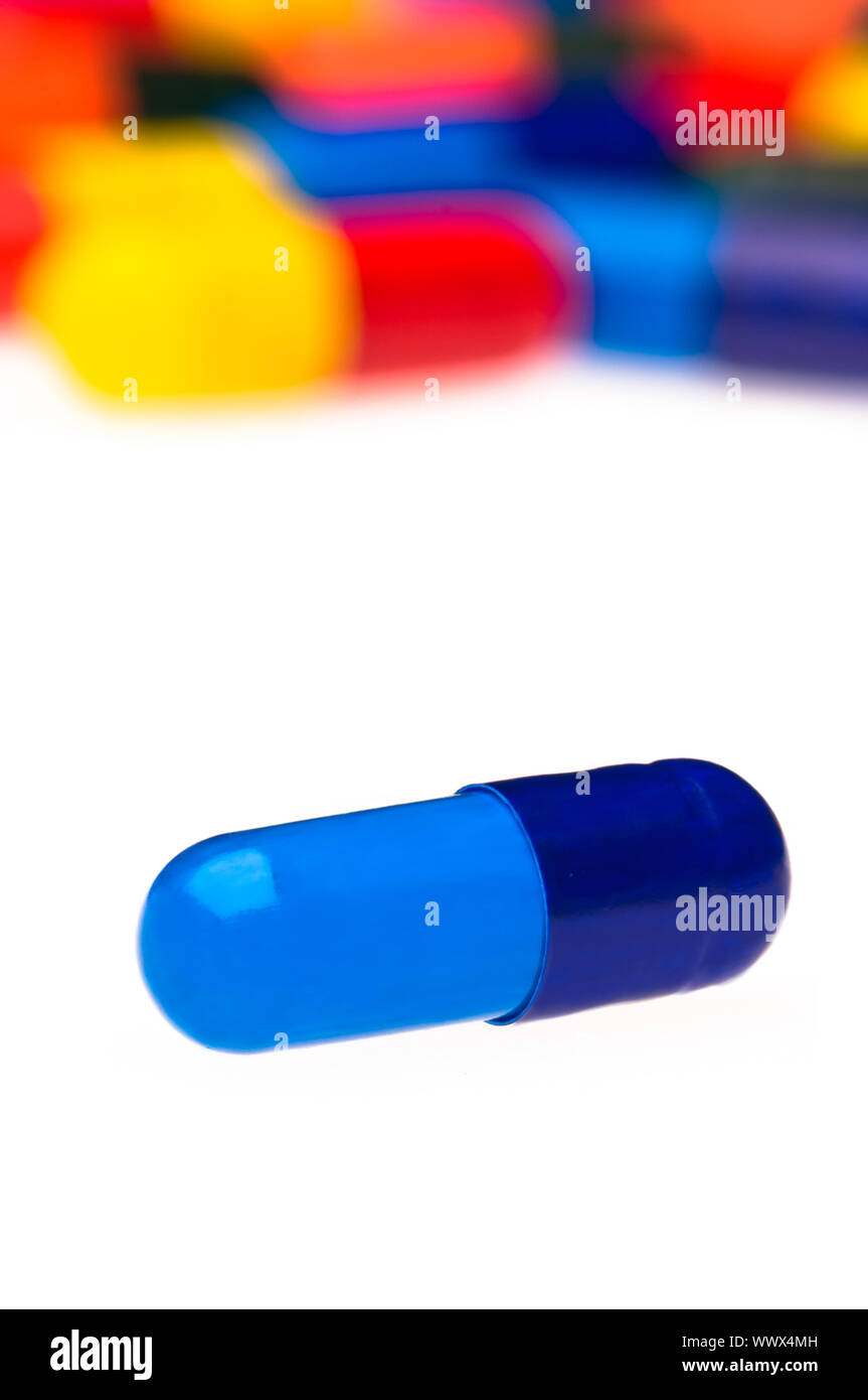 One blue medical capsule hi-res stock photography and images - Alamy