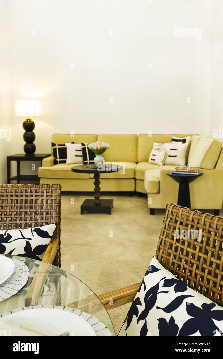 Contemporary sofa seating area Stock Photo - Alamy