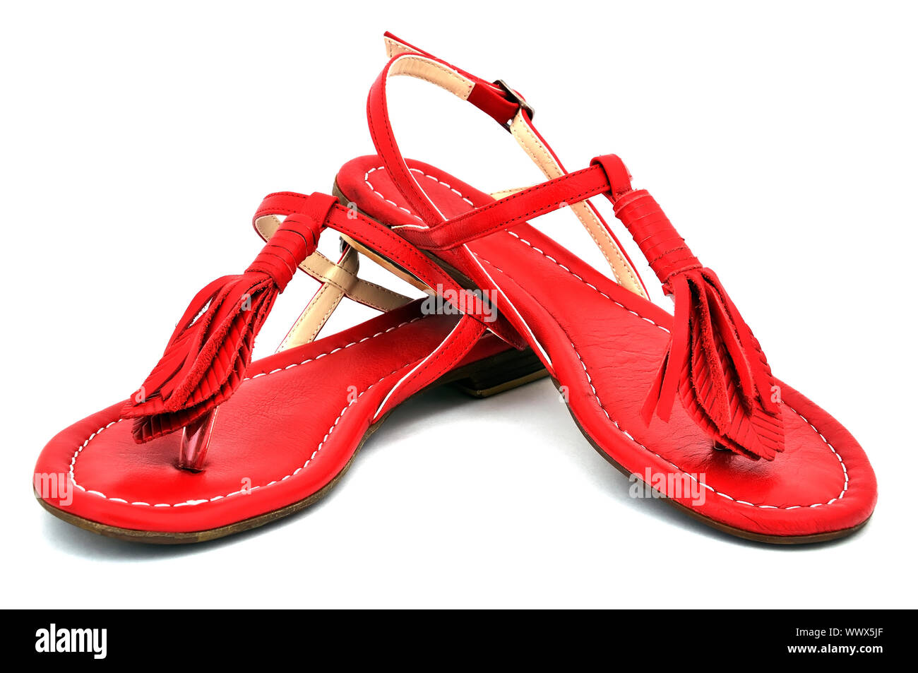 two sandals with white background Stock Photo - Alamy