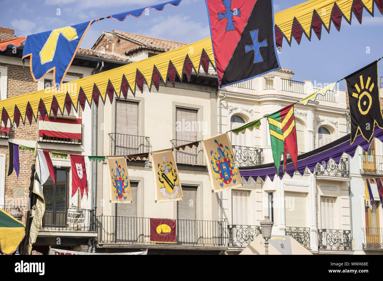 traditional medieval festival in the streets of Alcala de Henares ...
