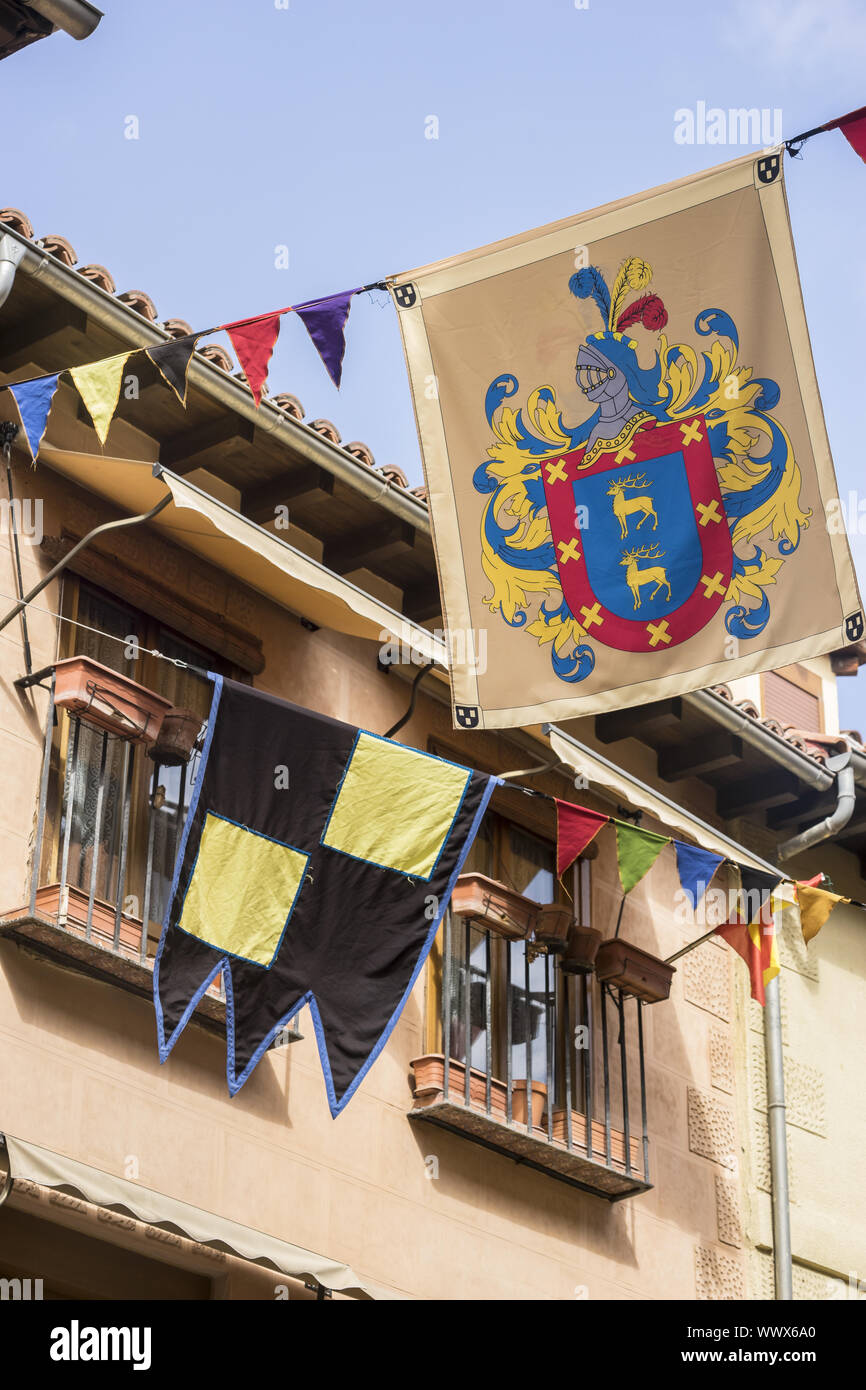 traditional medieval festival in the streets of Alcala de Henares ...