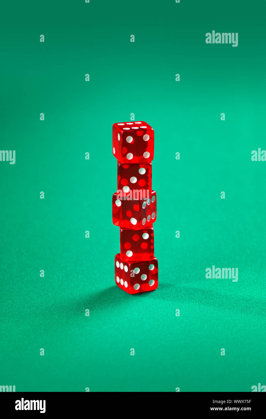Five transparent red dice hi-res stock photography and images - Alamy