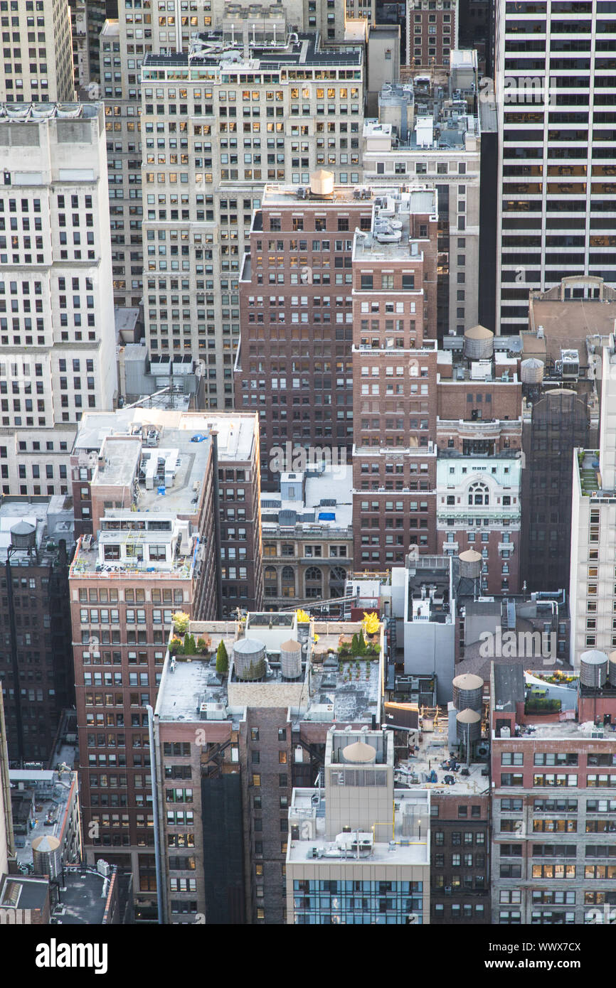 New York, USA - June 11th 2019: Manhattan top view from Top of the Rock ...
