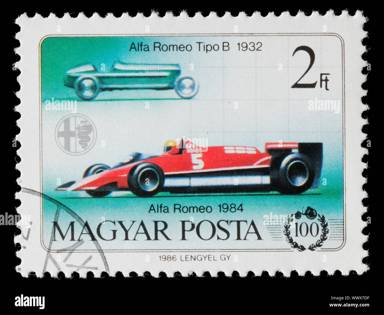 Hungary - Circa 1986: Hungarian commemorative stamp celebrating 100 ...