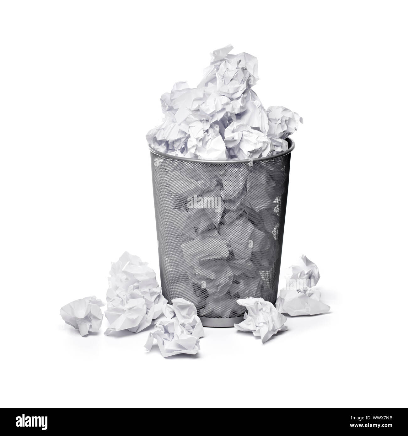 A trashcan full of crumpled paper Stock Photo - Alamy