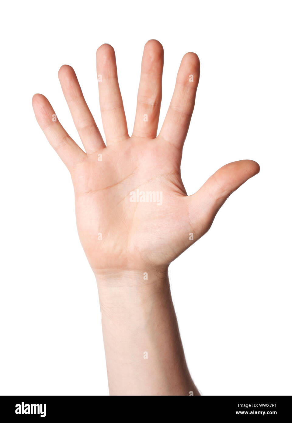 Hand with 6 fingers on white background Stock Photo - Alamy