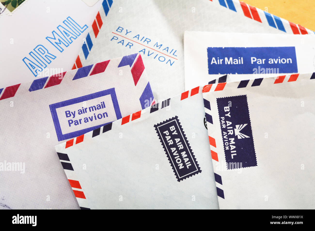 Different Air Mail envelopes Stock Photo - Alamy