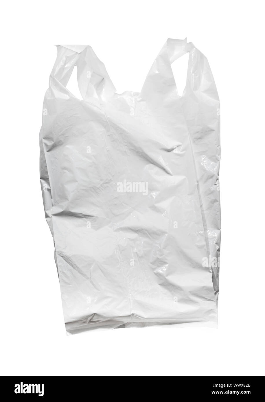 White blank empty plastic bag isolated on white Stock Photo - Alamy