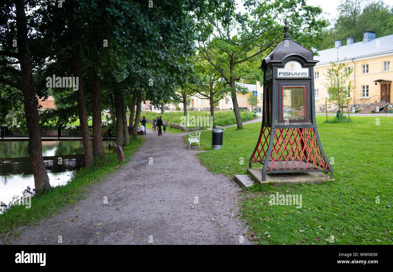 Summer view from Fiskars Village, Finland. Fiskars Village, founded in ...