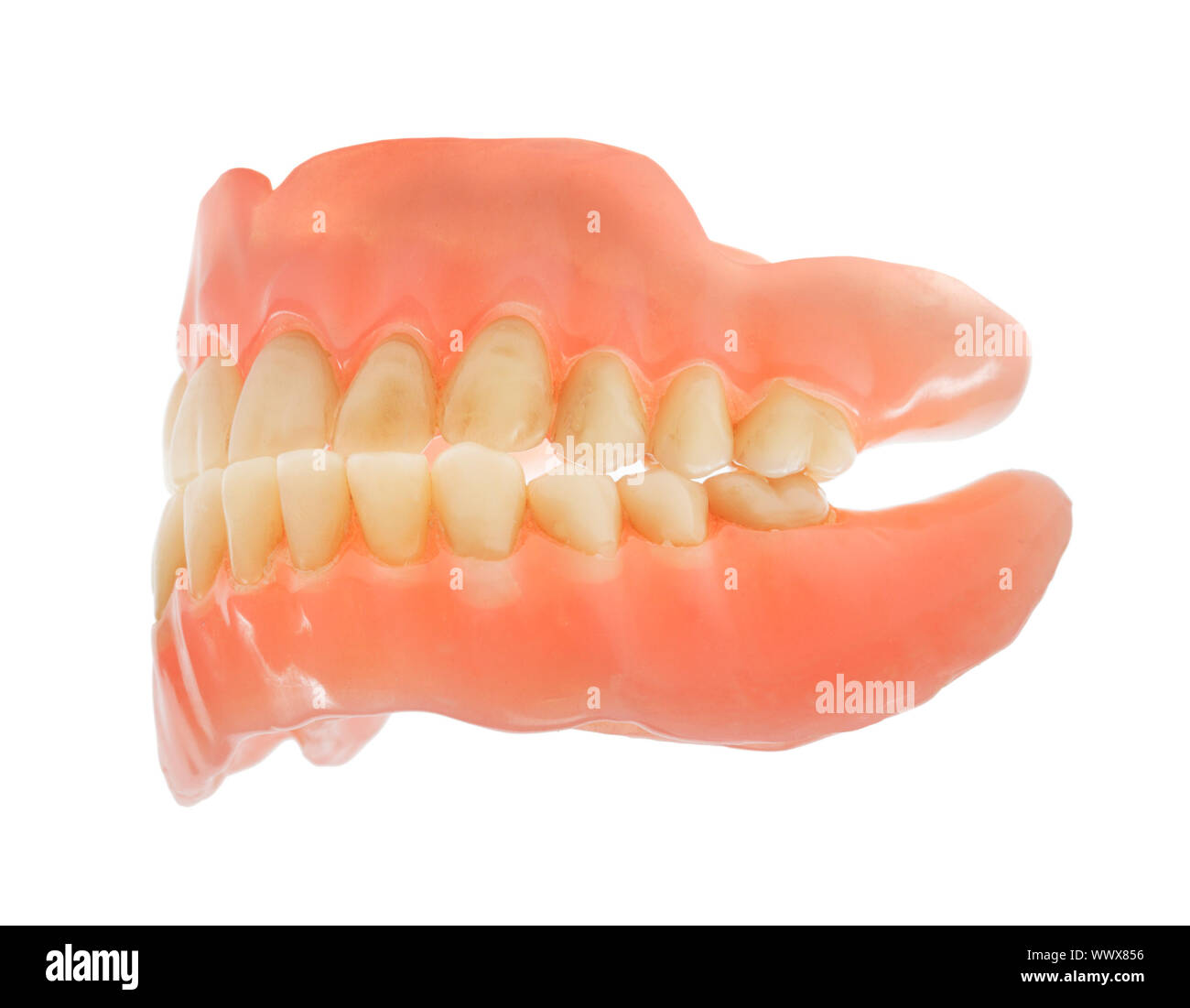 Old worn and dirty dentures isolated on white Stock Photo - Alamy