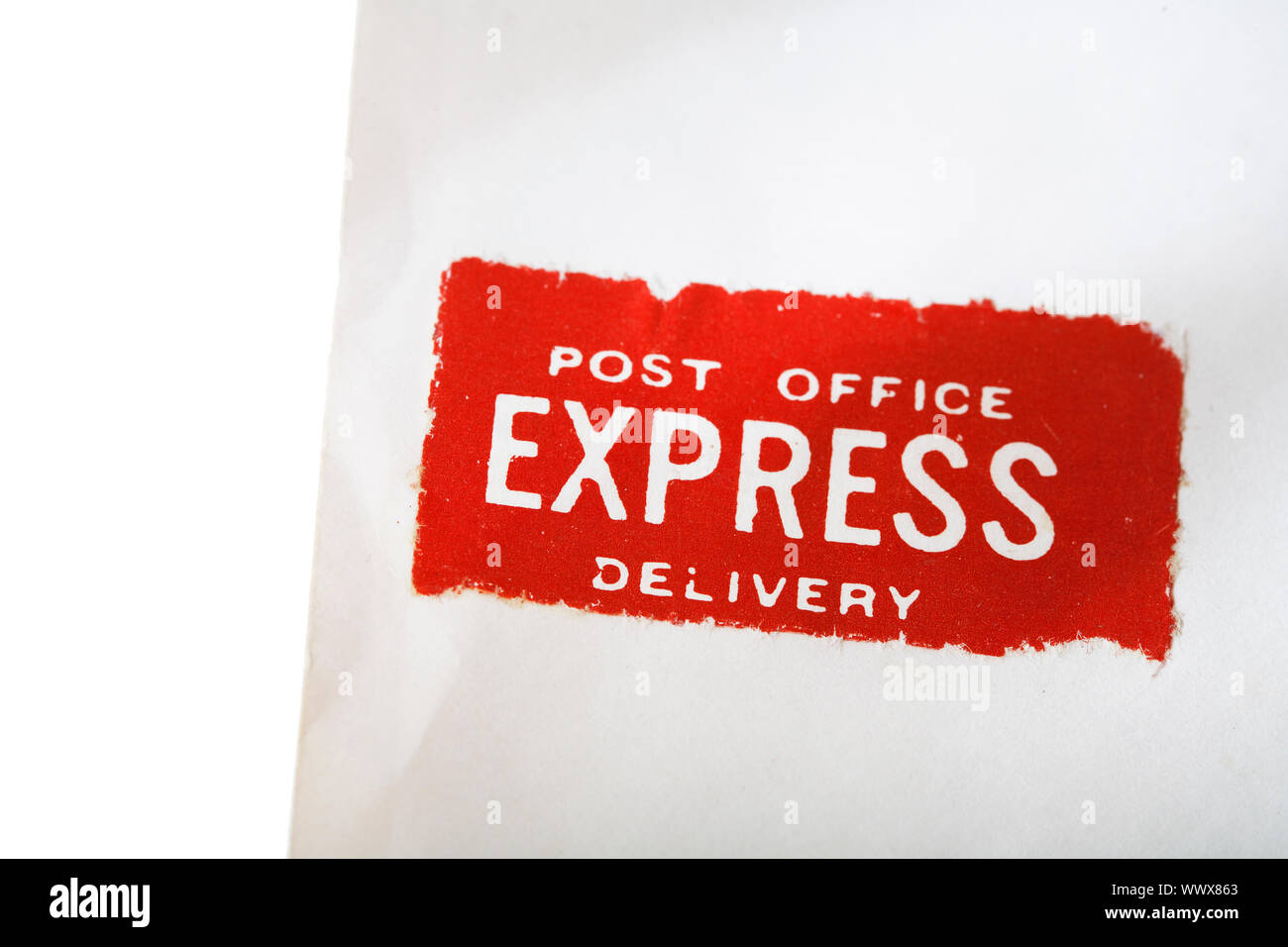 Vintage red post office Express stamp Stock Photo - Alamy
