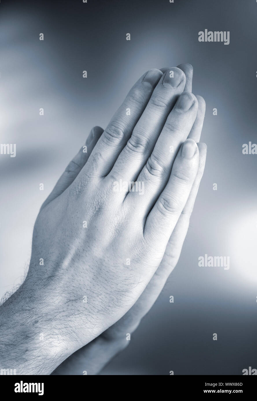 Hands clasped together for a prayer Stock Photo - Alamy