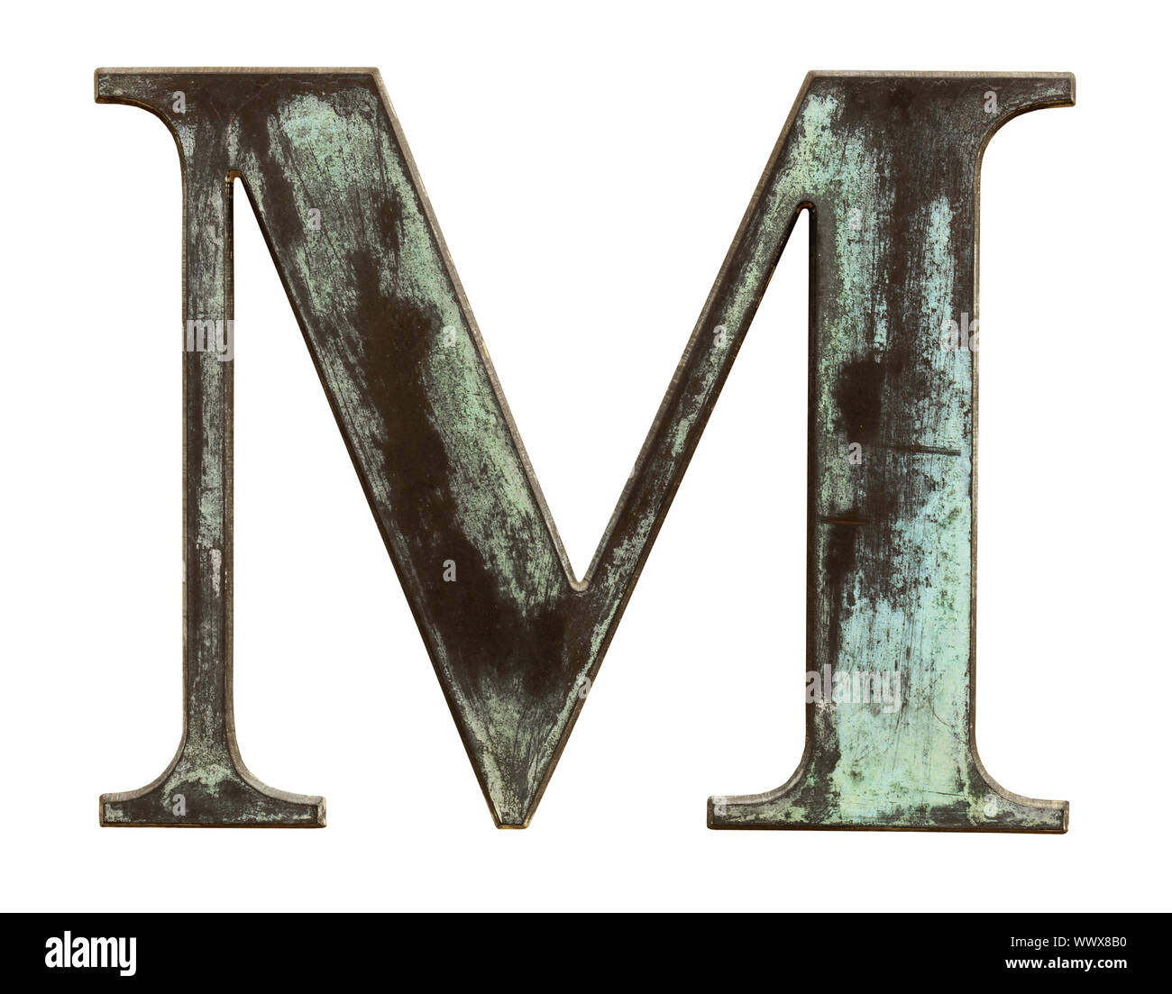 Metallic letter M isolated on white Stock Photo - Alamy