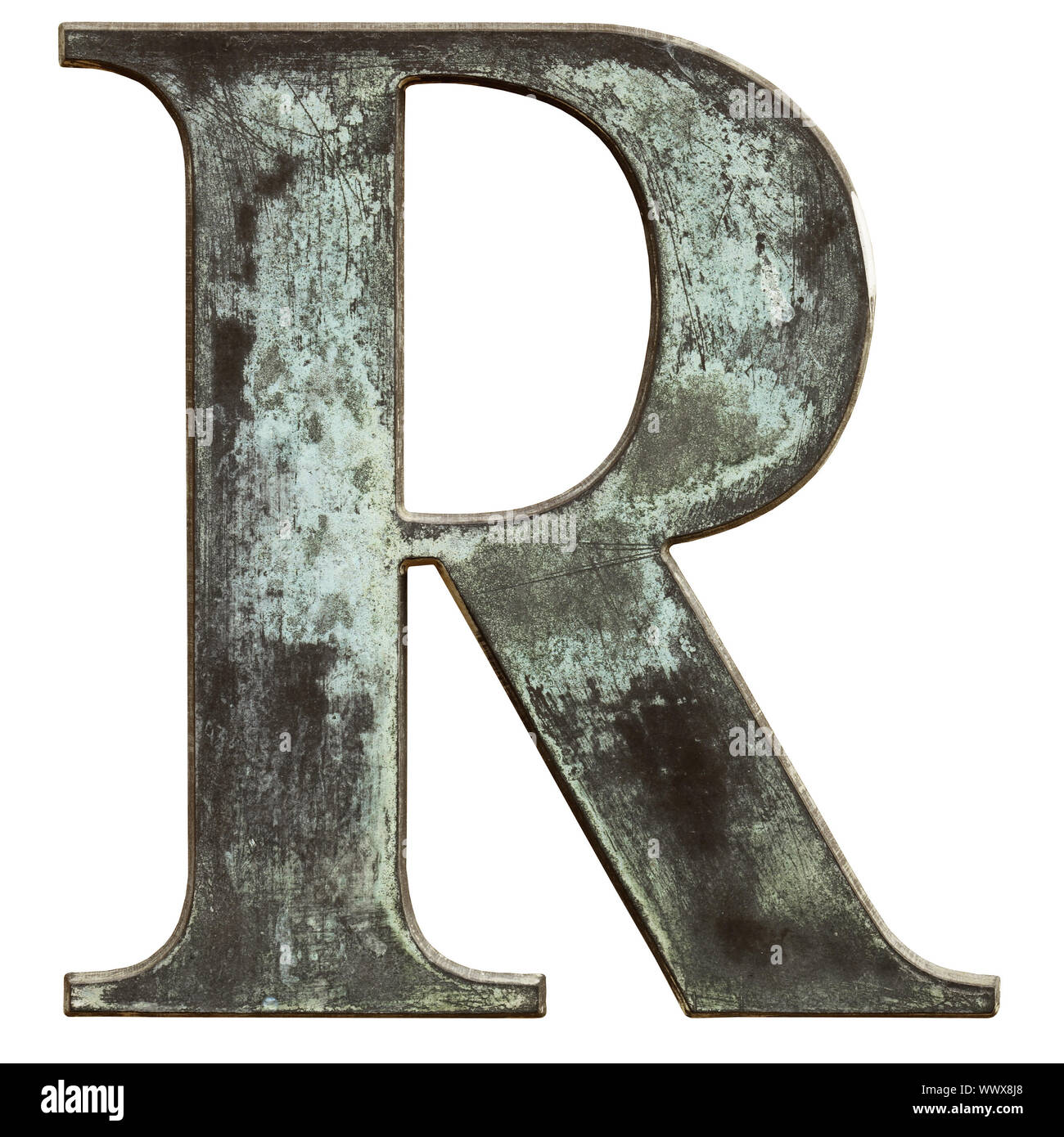 Metallic letter R isolated on white Stock Photo - Alamy