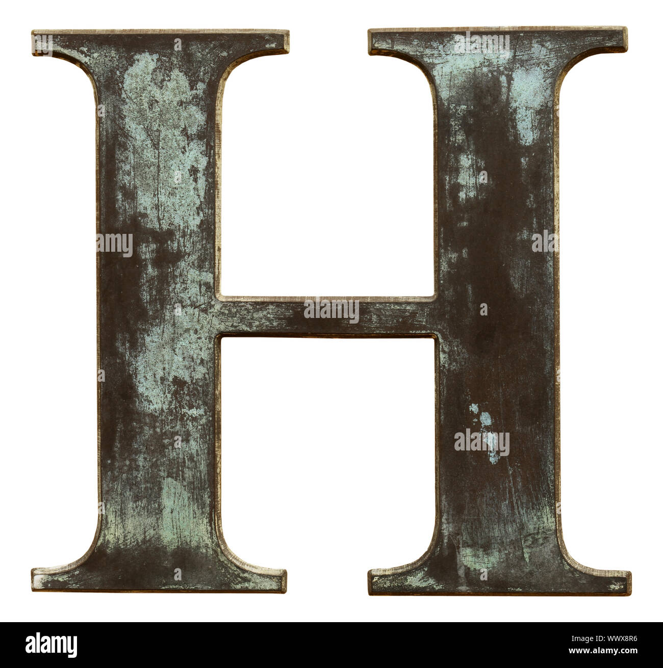 Metallic letter H isolated on white Stock Photo - Alamy