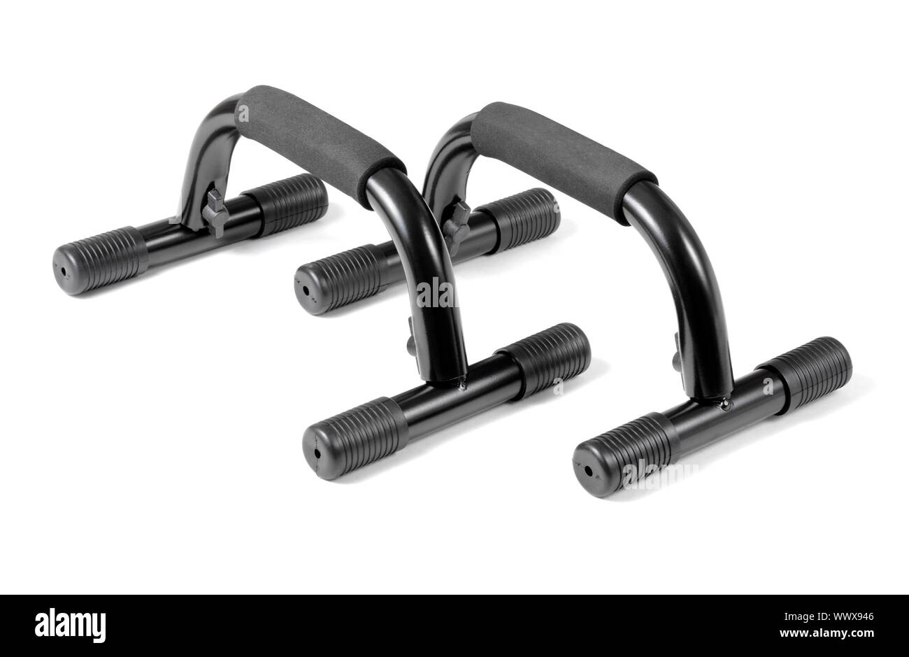 Push-up bars isolated on white Stock Photo - Alamy