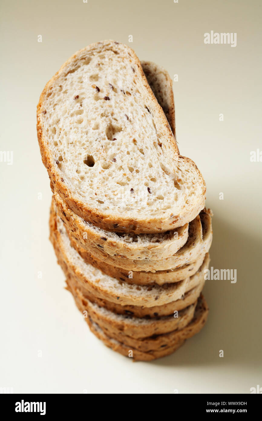 Ready sliced bread stacked Stock Photo - Alamy
