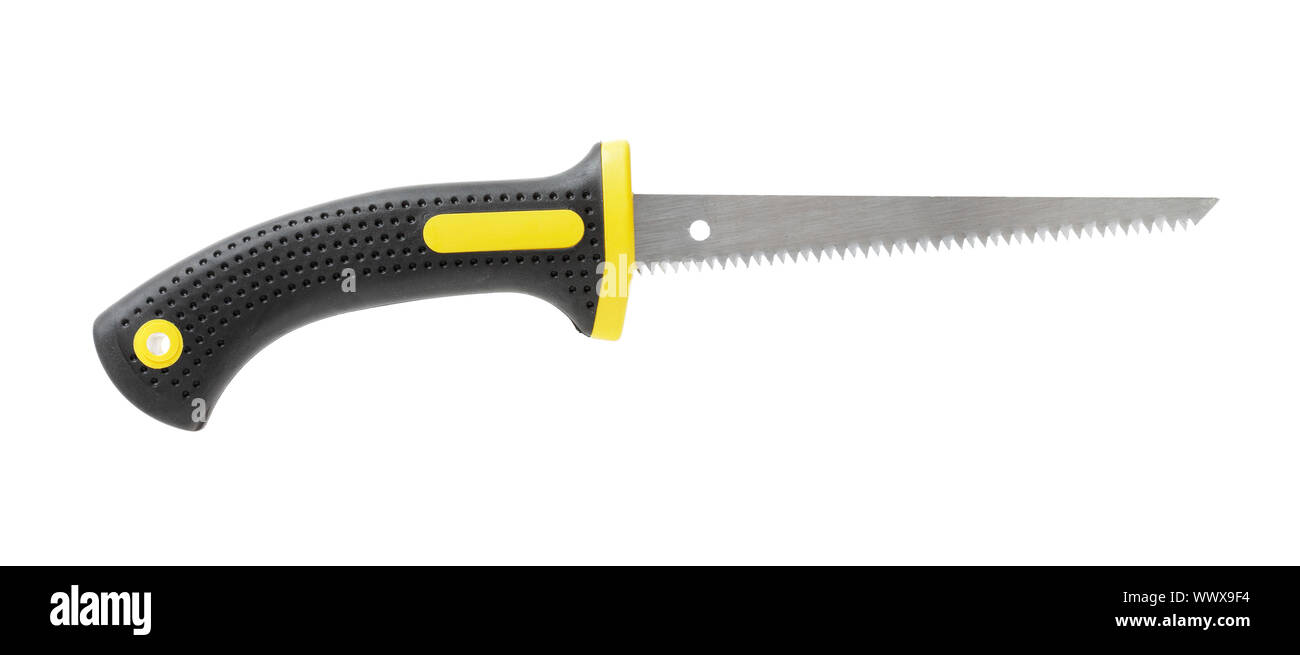 Drywall saw aka "keyhole saw" isolated on white Stock Photo - Alamy