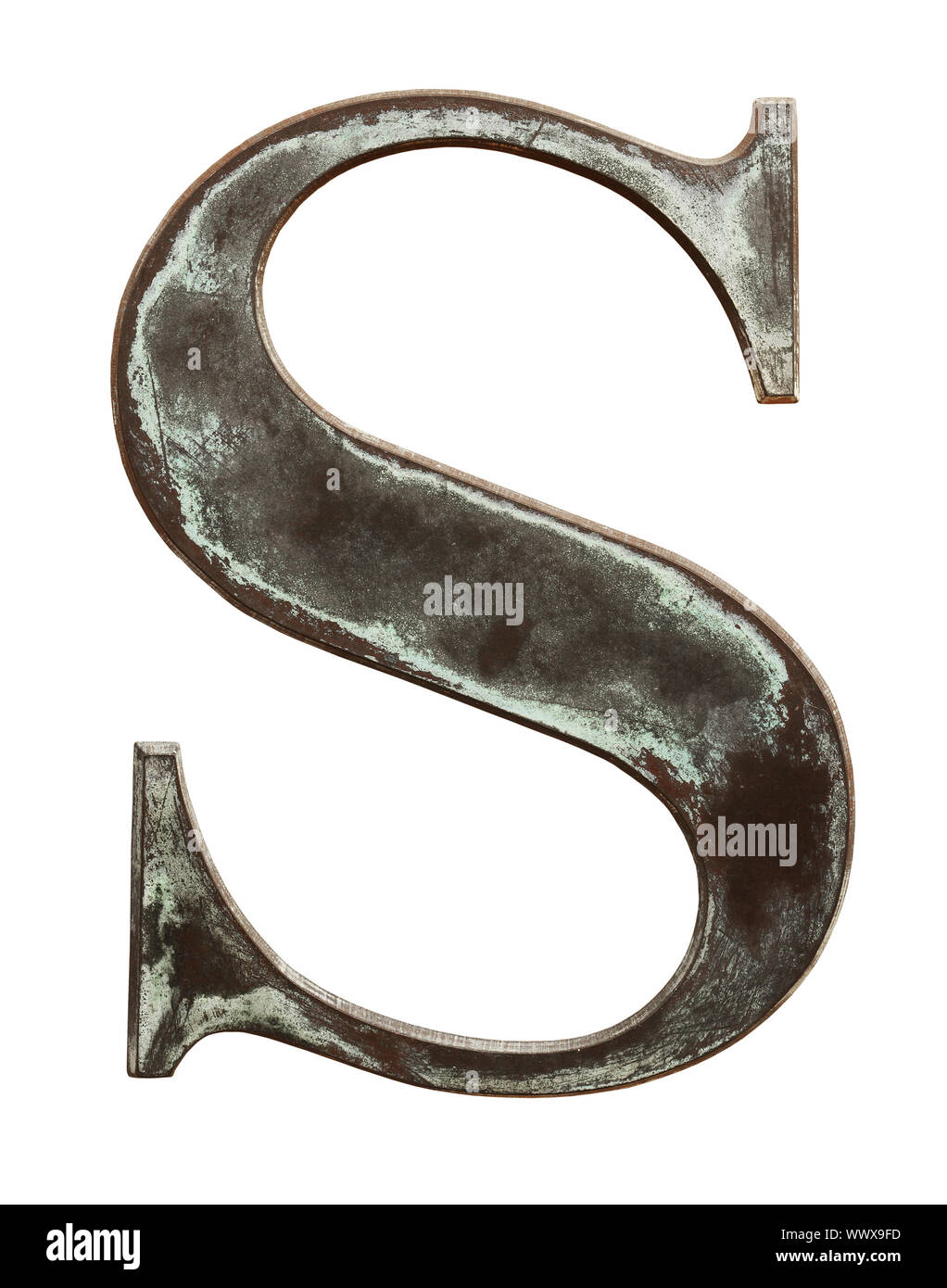 Metallic letter S isolated on white Stock Photo - Alamy