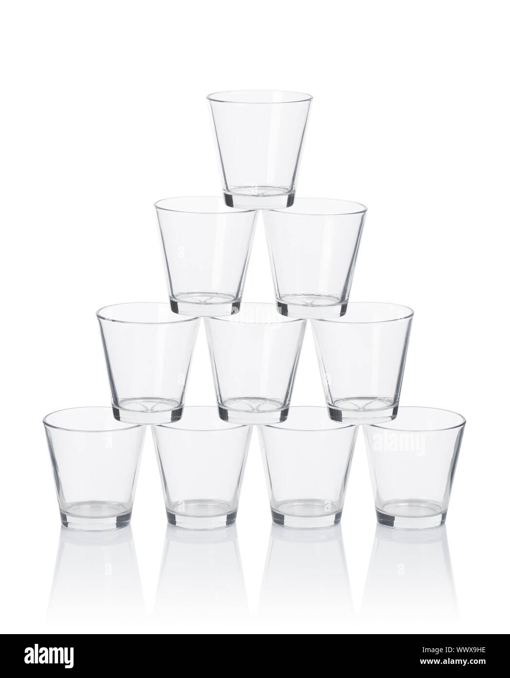 A Pyramid made of drinking glasses Stock Photo - Alamy
