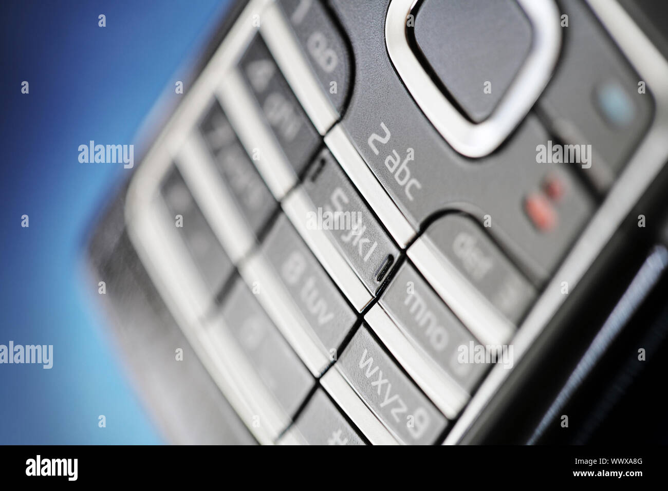 Mobile phone keypad in closeup. Very short depth of field Stock Photo ...
