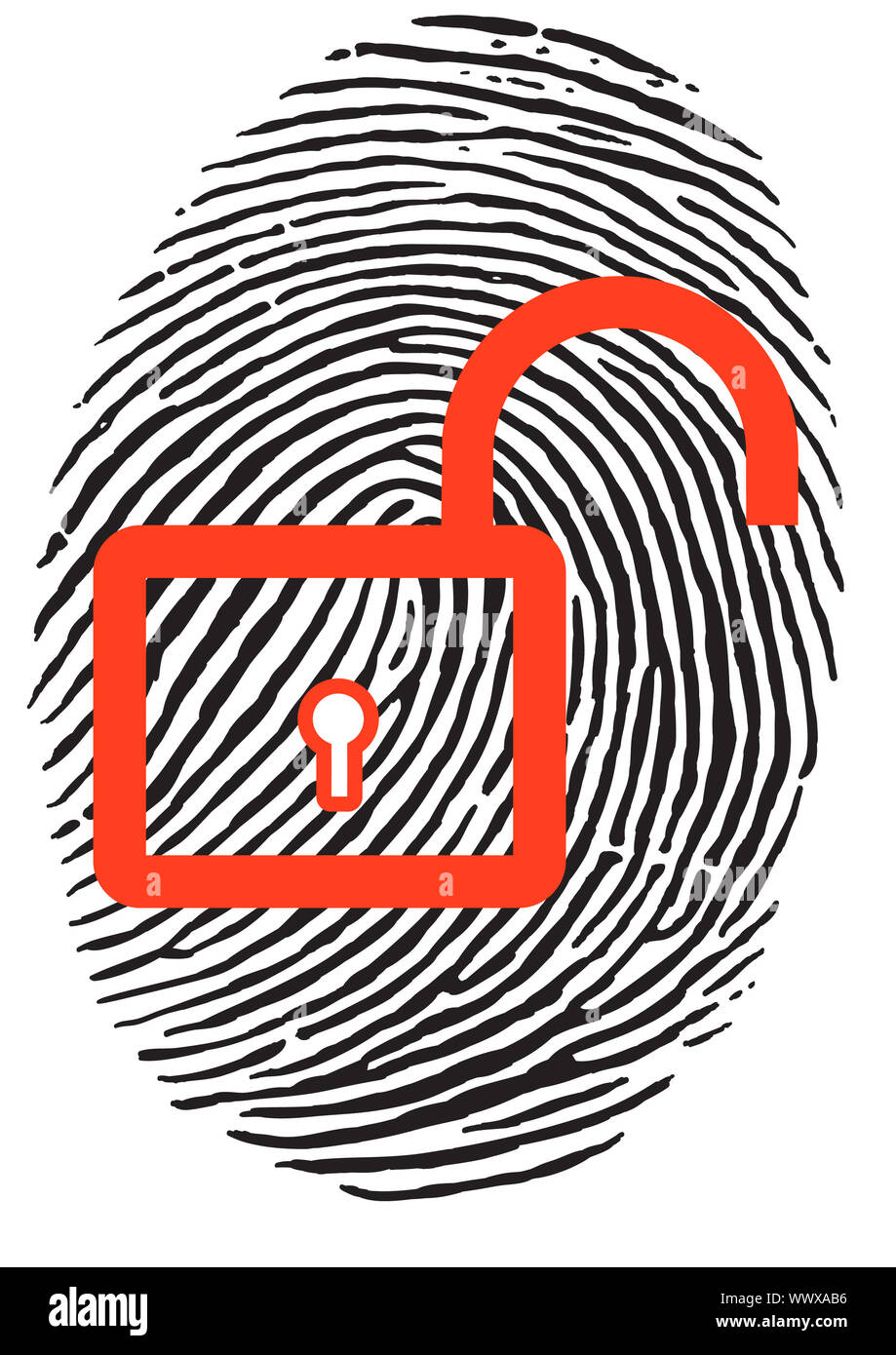 Fingerprint law illustration vector Cut Out Stock Images & Pictures - Alamy