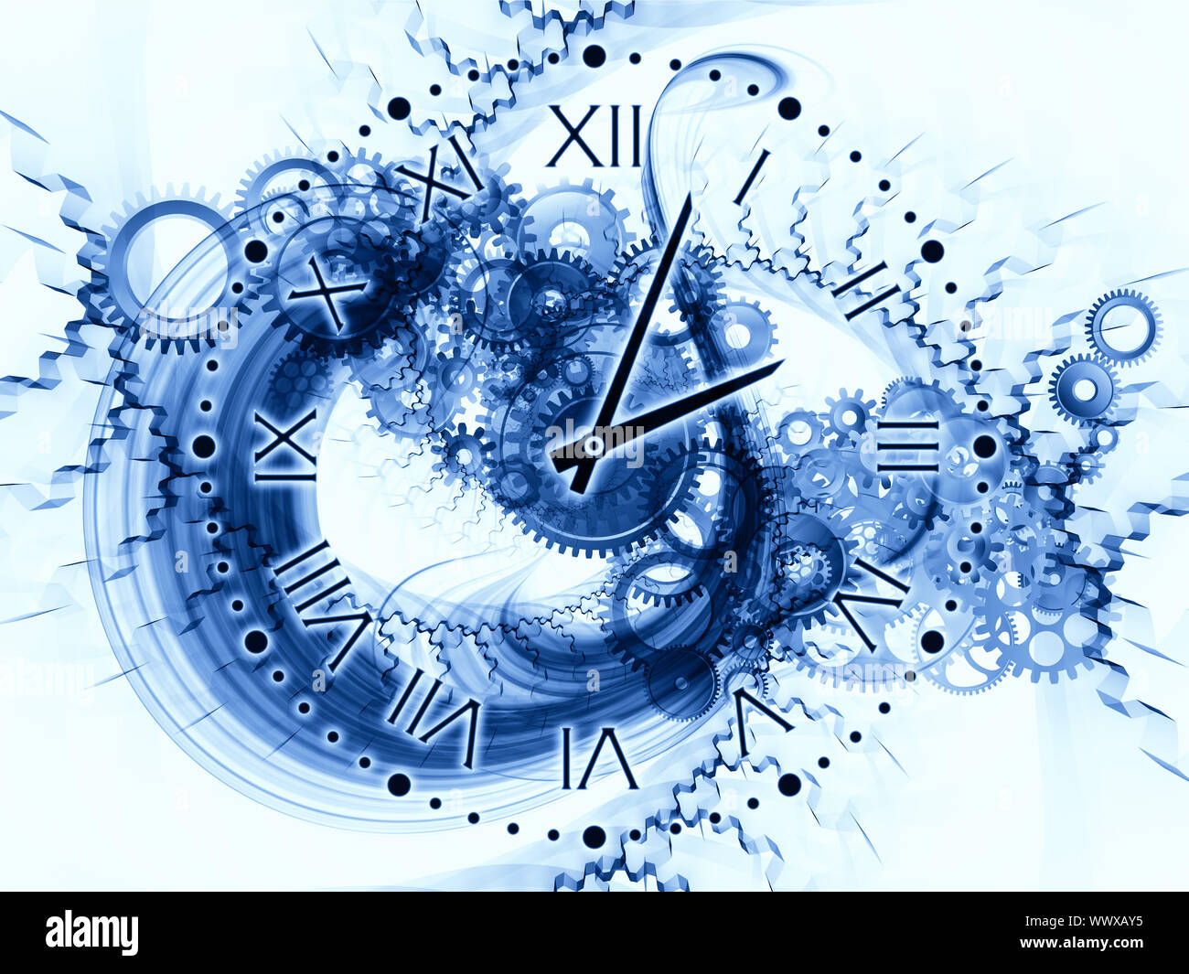 Composition of gears, clock elements and dynamic swirly lines suitable ...