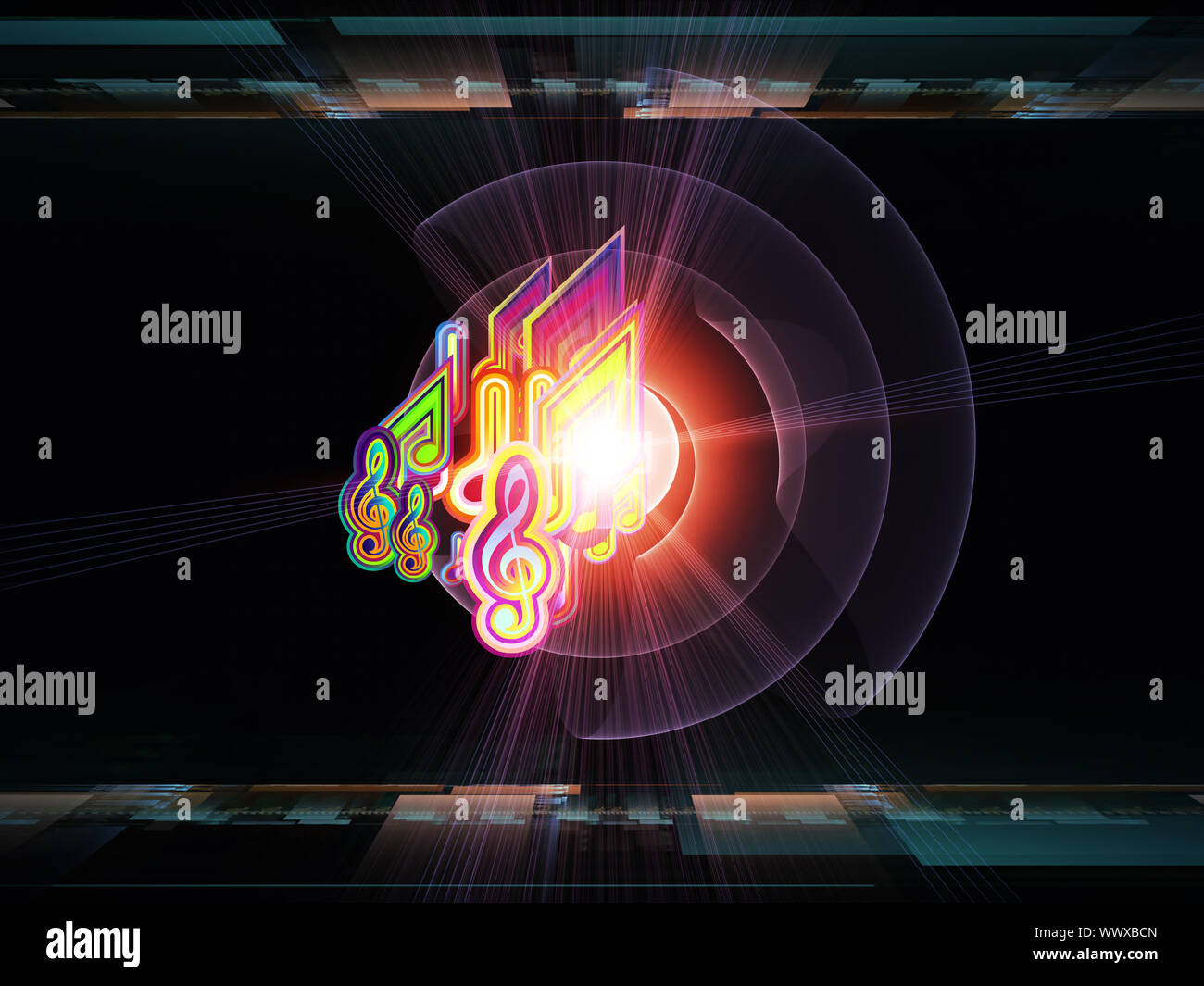 Artistic background for use with projects on music, sound equipment and ...